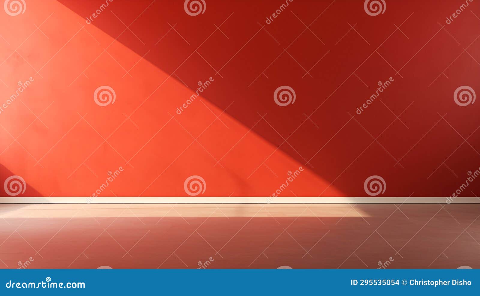 Bold Red Wall with Striking Light and Shadow Play, Ideal for High ...
