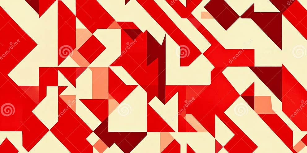 A Bold Red and White Geometric Design with Sharp Triangles and ...