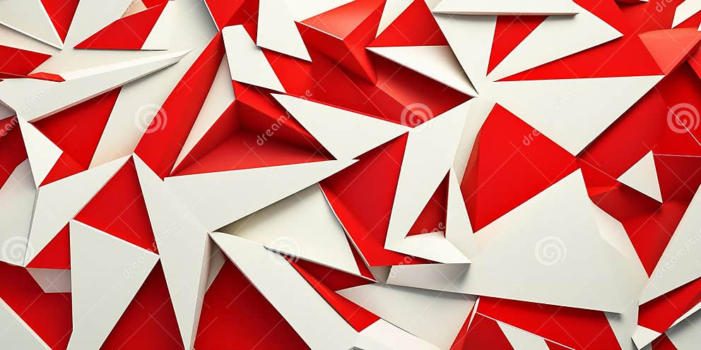 A Bold Red and White Geometric Pattern with Sharp Lines and Triangles ...