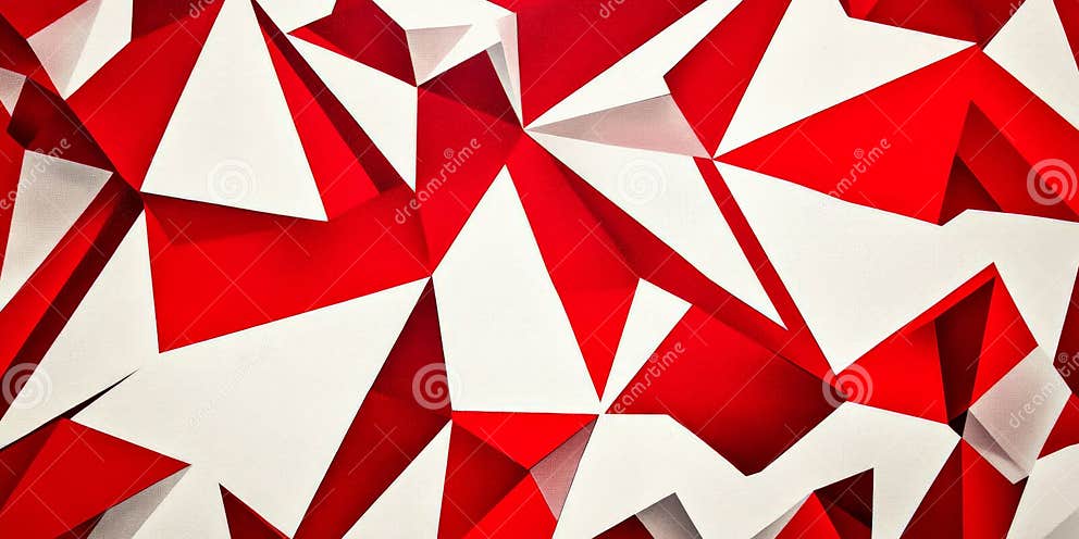 A Bold Red and White Geometric Pattern with Sharp Lines and Triangles ...