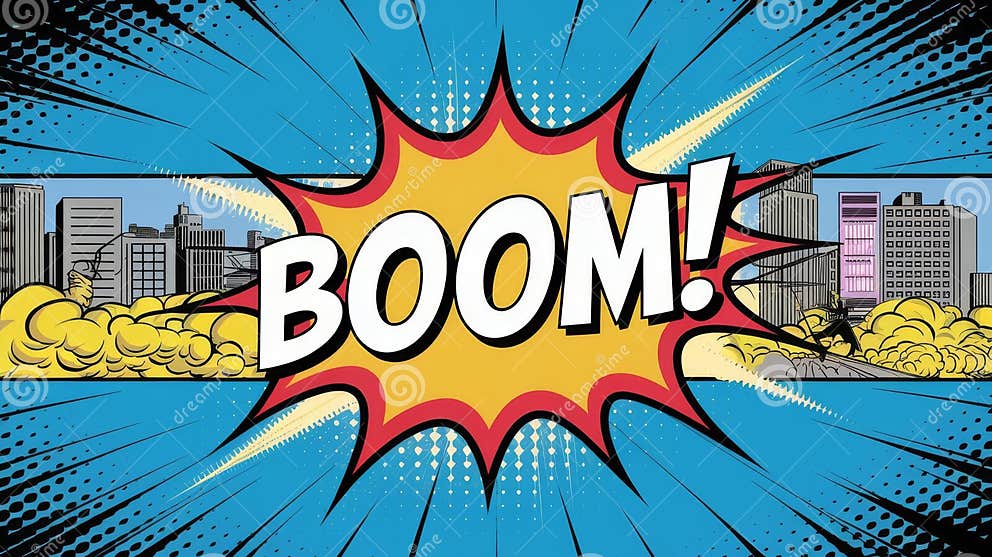 Bold Red and Yellow Explosion Frame in Comic Book Style for Dynamic ...