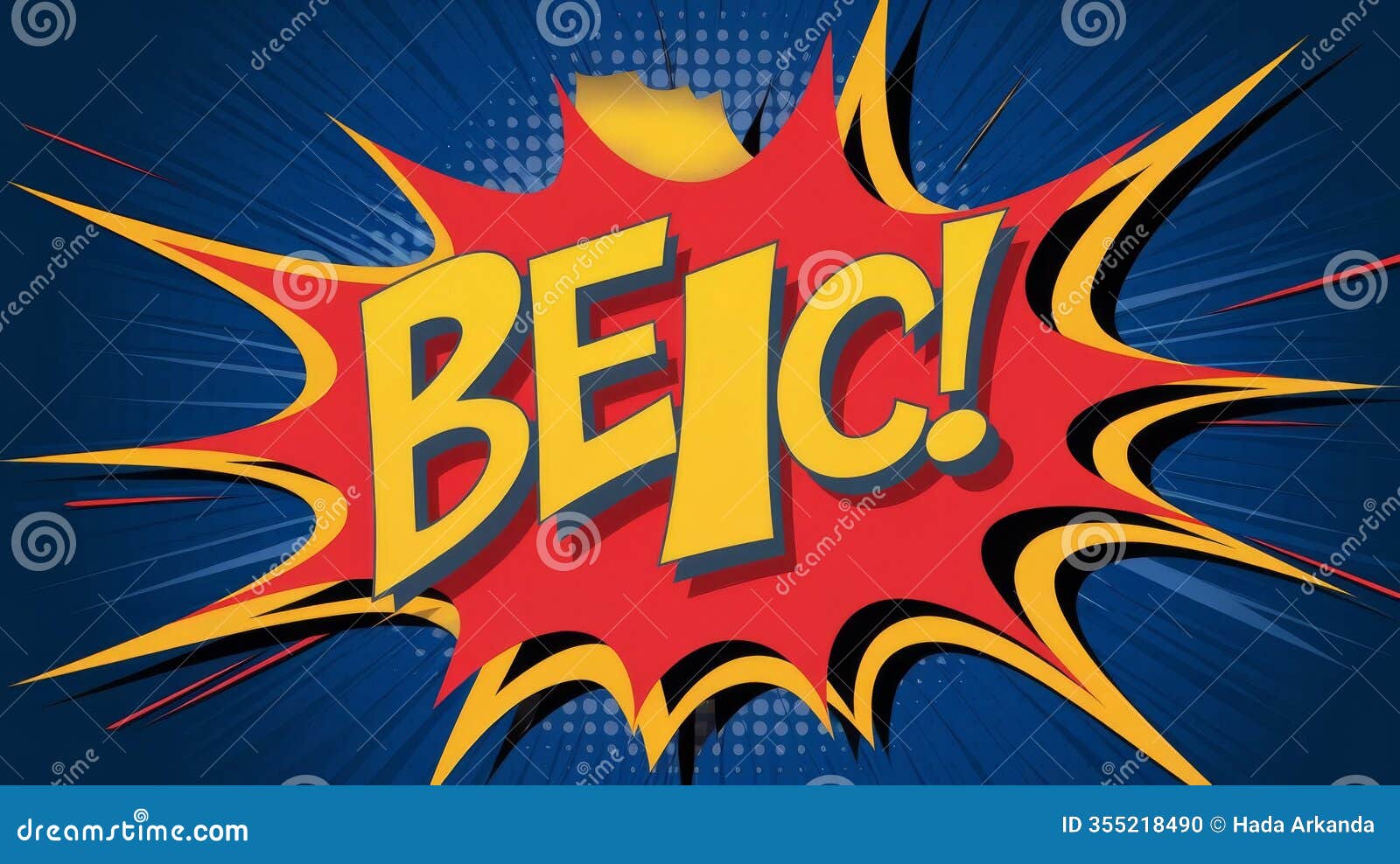 Bold Red and Yellow Explosion Frame in Comic Book Style for Dynamic ...