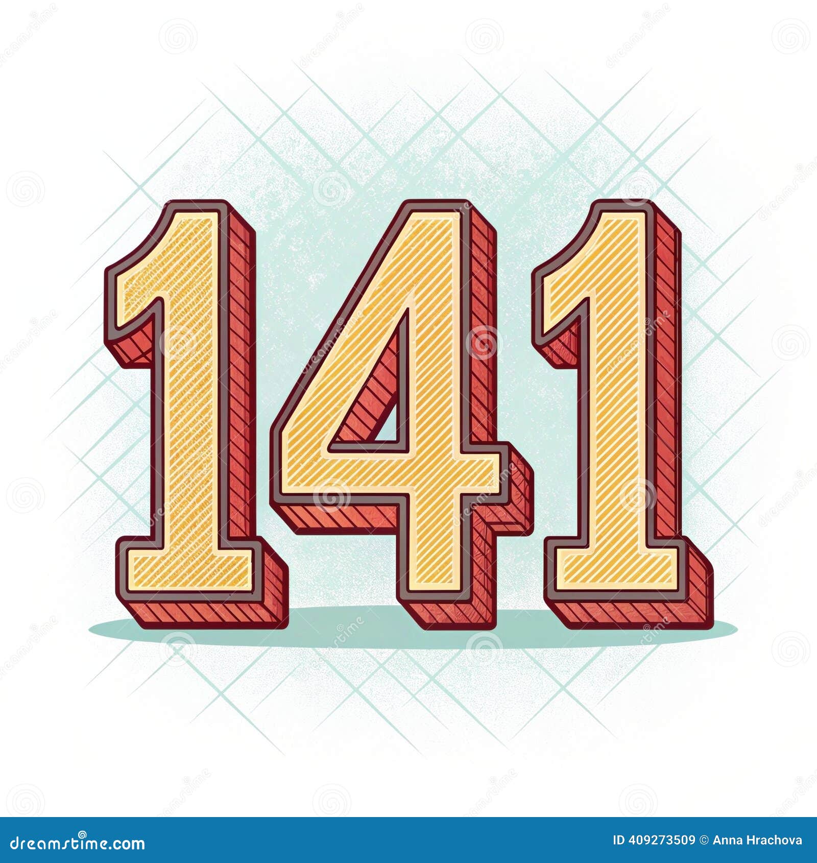 Bold Representation Of The Number 141 Displayed Against A Soft Blue ...