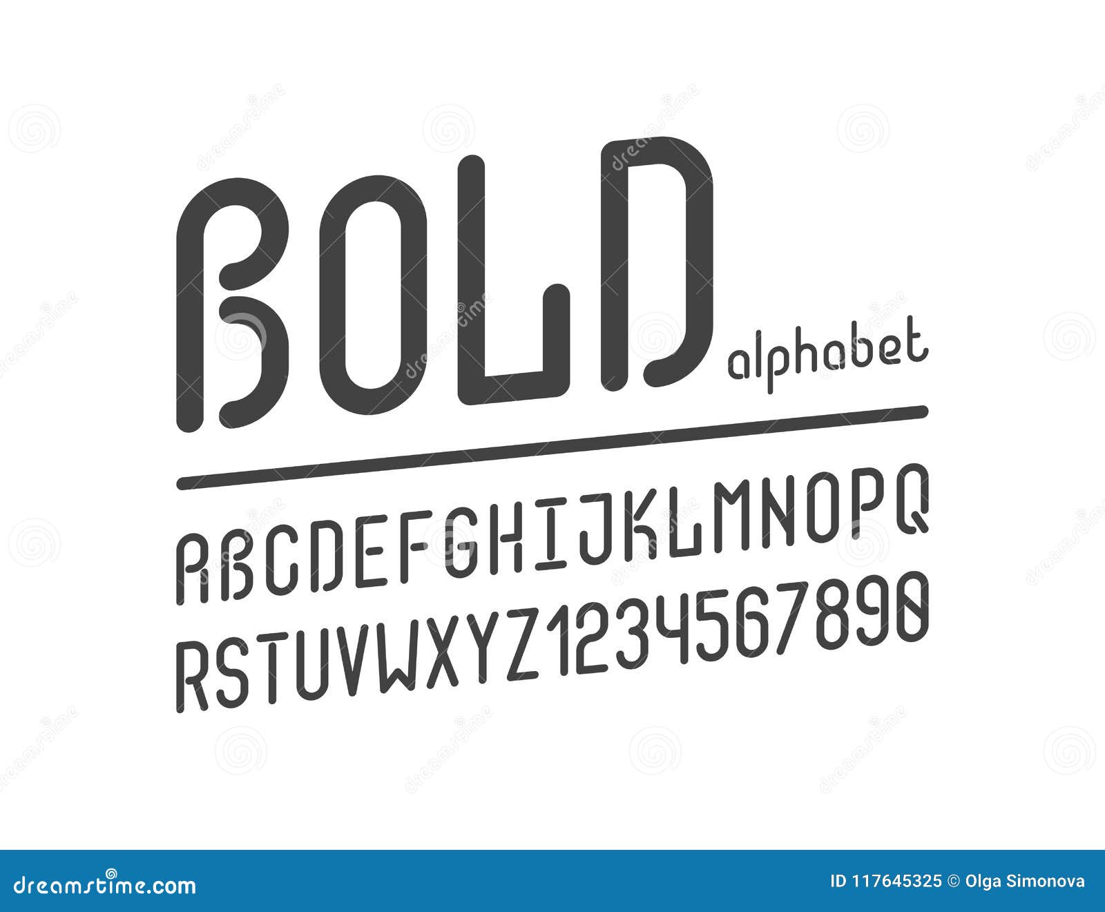 The Bold Retro Creative Font. Stock Illustration - Illustration of ...