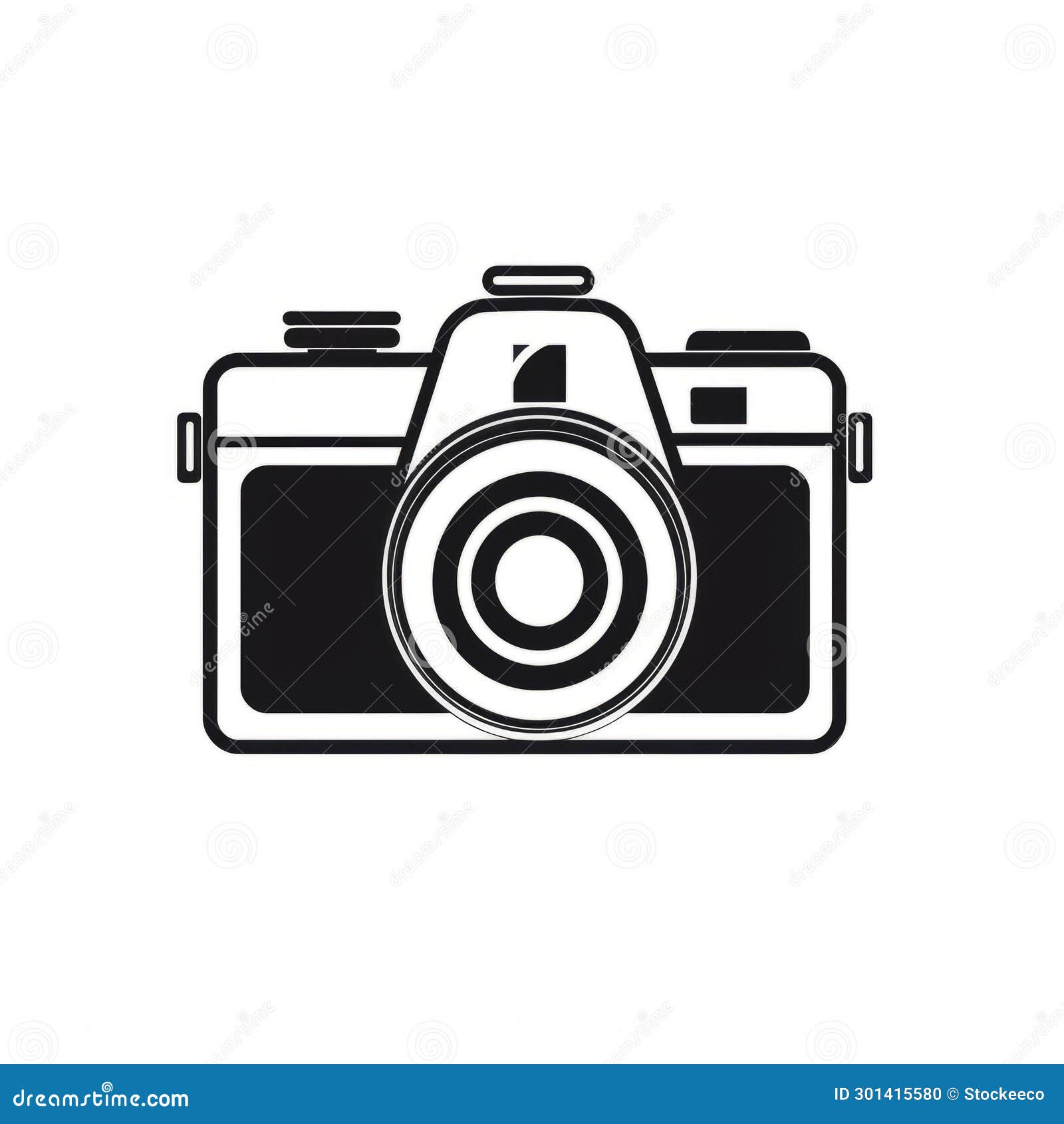 Bold and Retro-style Camera Icon on White Background Stock Illustration ...