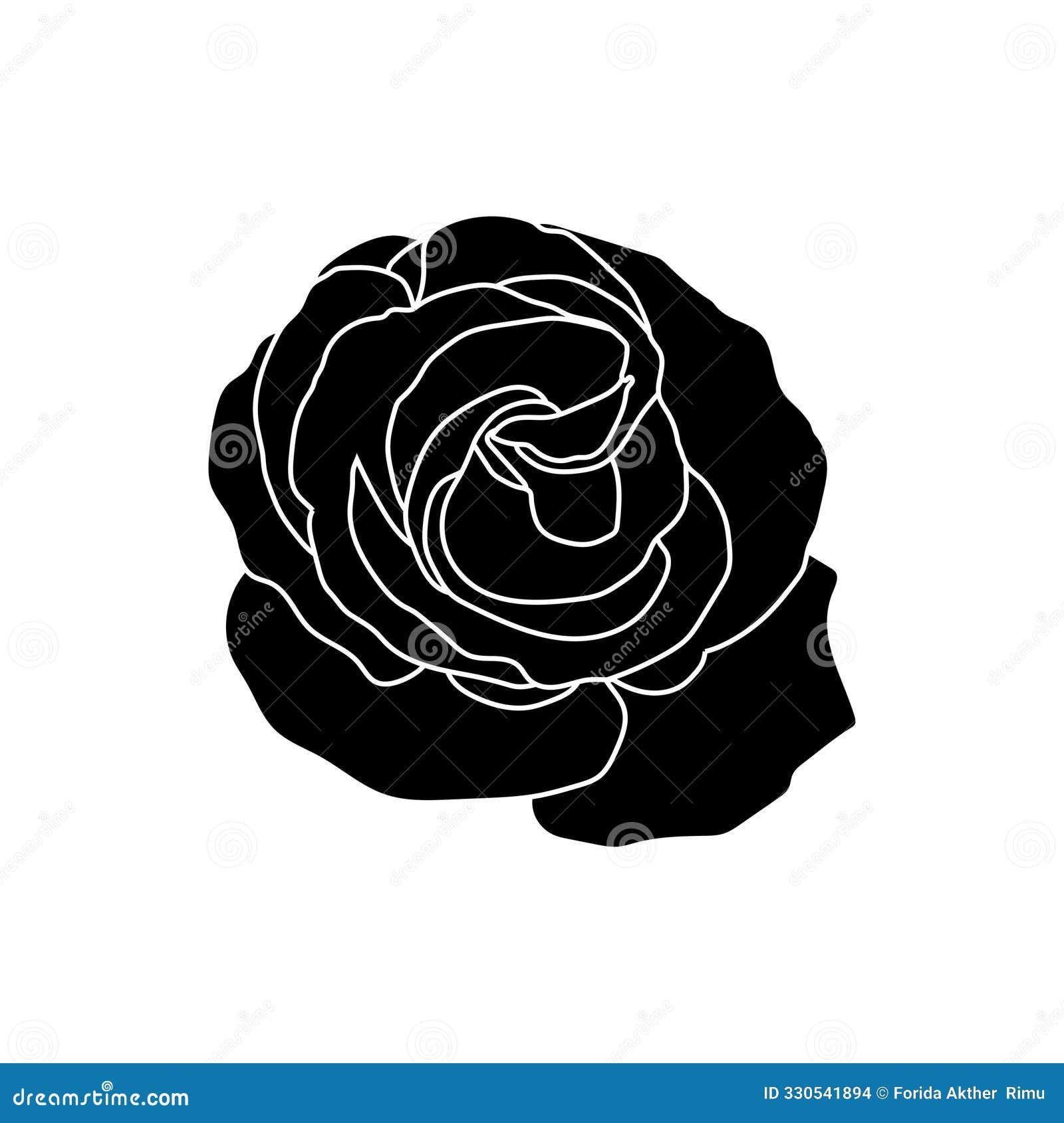 Bold Rose Silhouette Vector Illustration Stock Vector - Illustration of ...