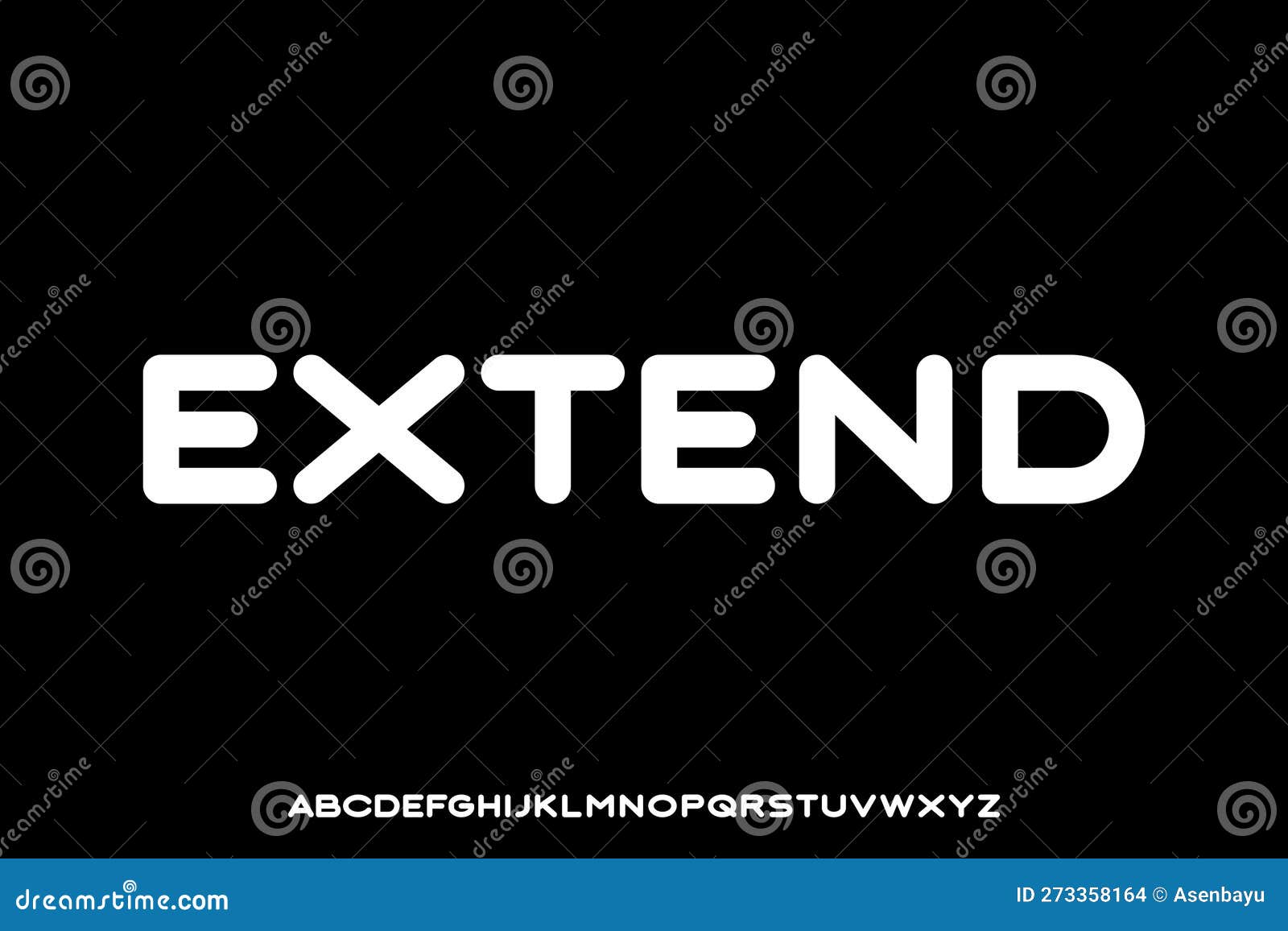 Bold Rounded Extended Display Font Vector Stock Vector - Illustration ...