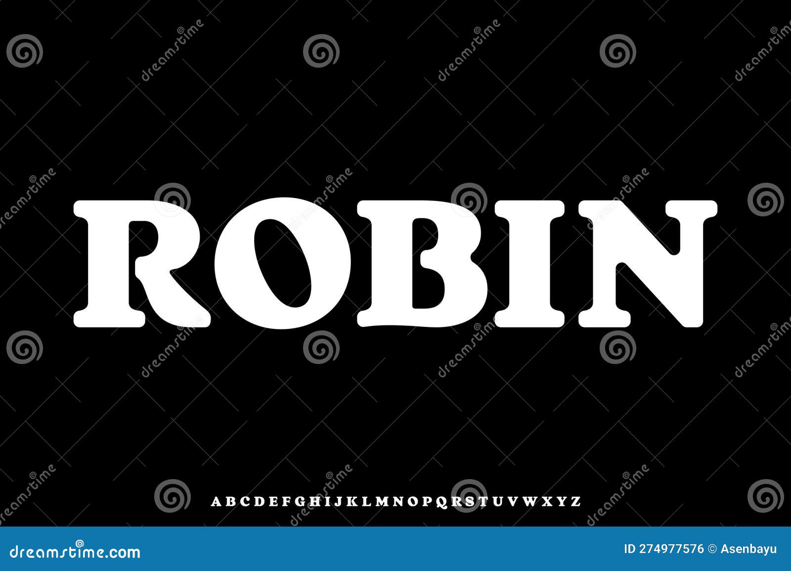 Bold and Rounded Retro Style Display Font Vector Stock Vector ...