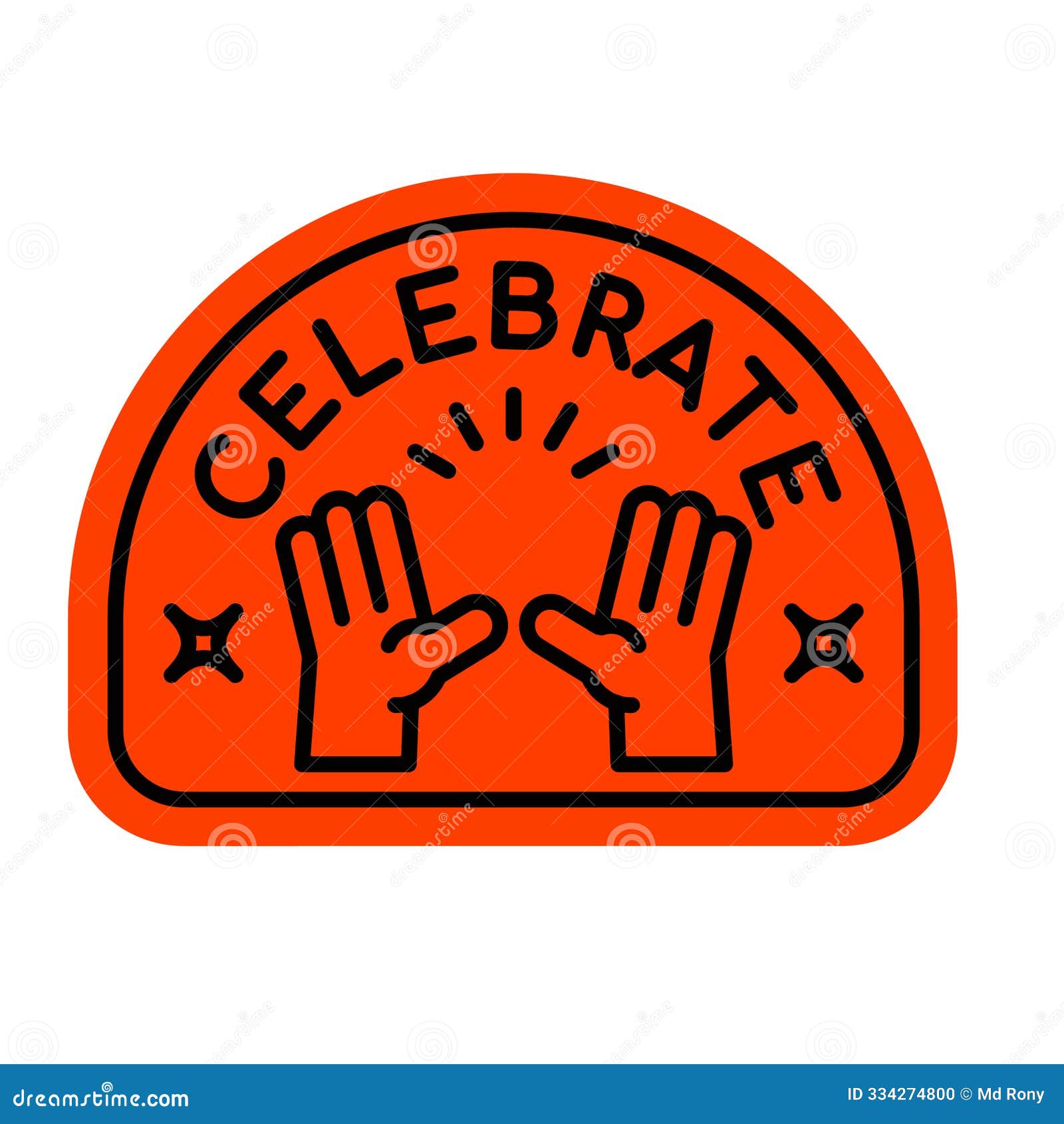 Bold Schematic Polygonal Celebrate Sticker Stock Vector - Illustration ...