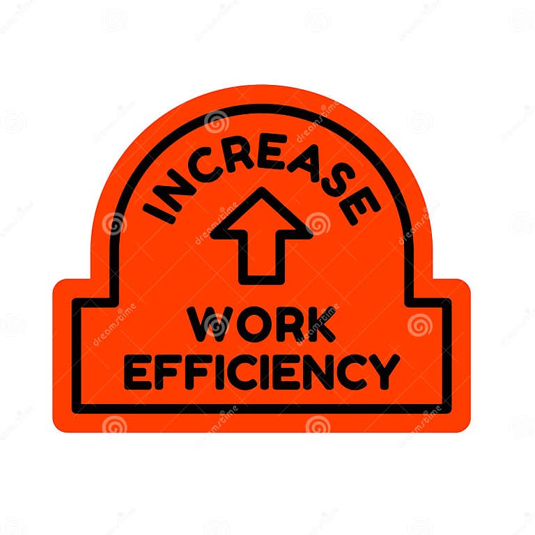 Bold Schematic Polygonal Increase Work Efficiency Sticker Stock Vector ...