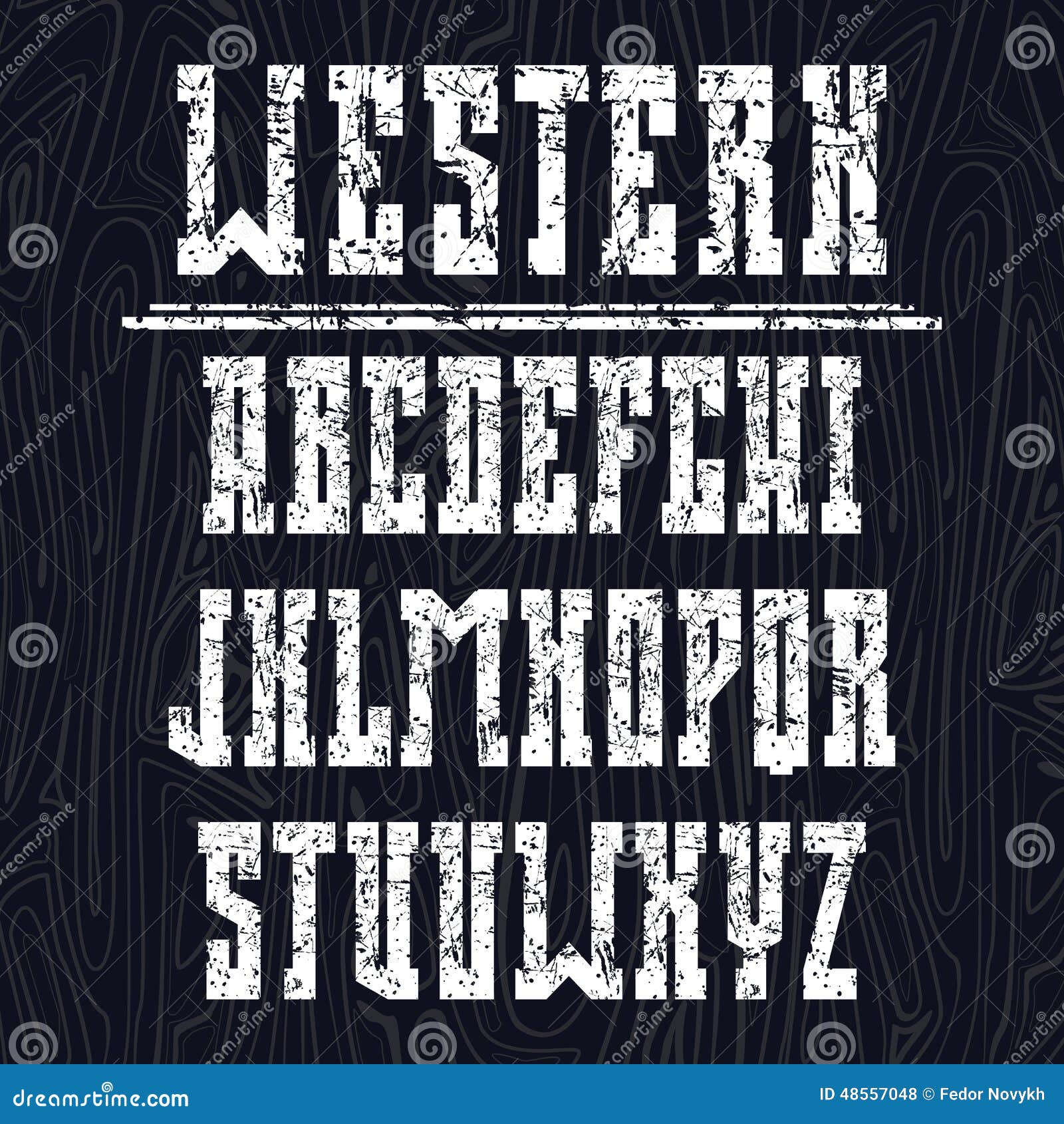Bold Serif Font in the Western Style Stock Vector - Illustration of ...