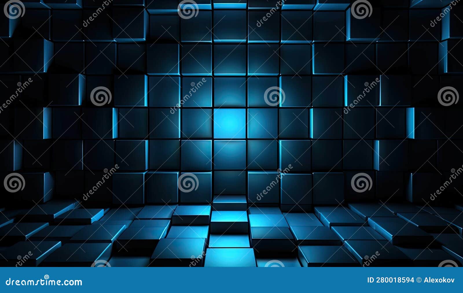 Bold Shadows on Light Blue Square Background in Dark Chiaroscuro Style ...