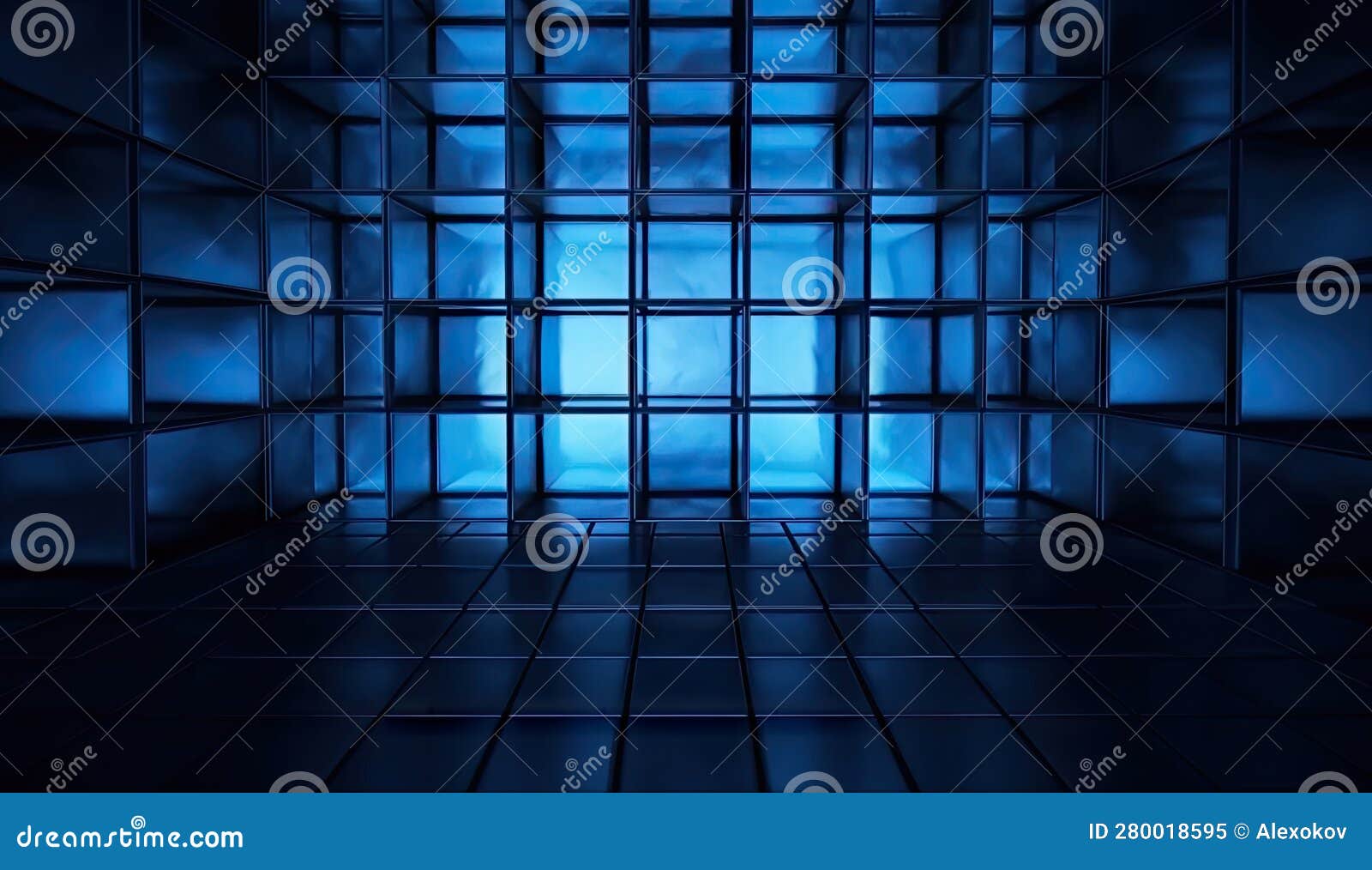 Bold Shadows on Light Blue Square Background in Dark Chiaroscuro Style ...