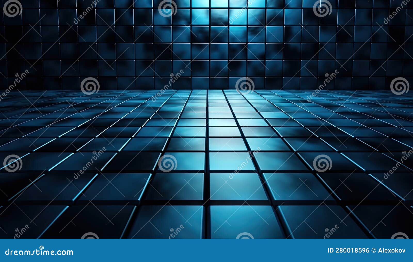 Bold Shadows on Light Blue Square Background in Dark Chiaroscuro Style ...
