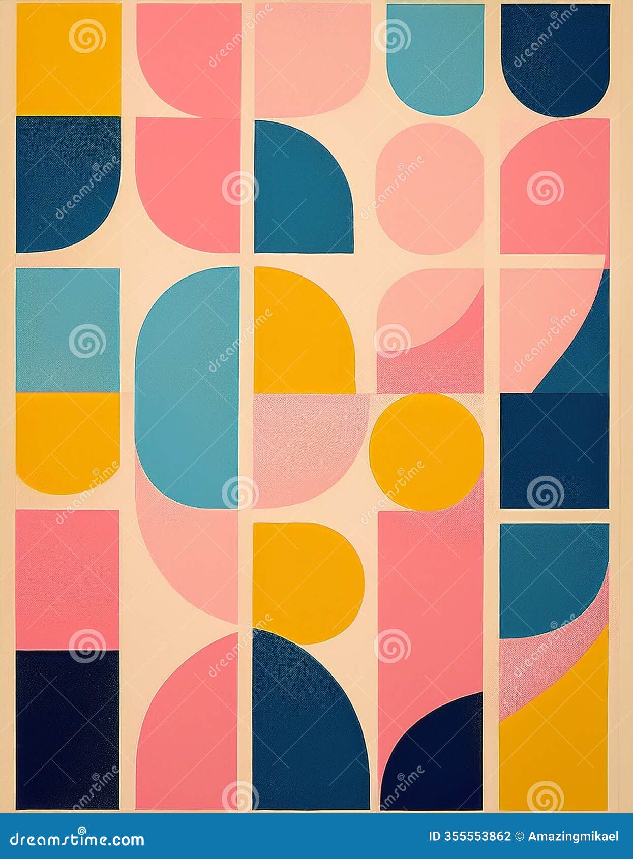 Bold Shapes Risograph Design Stock Photo - Image of textured, exaggerated: 355553862