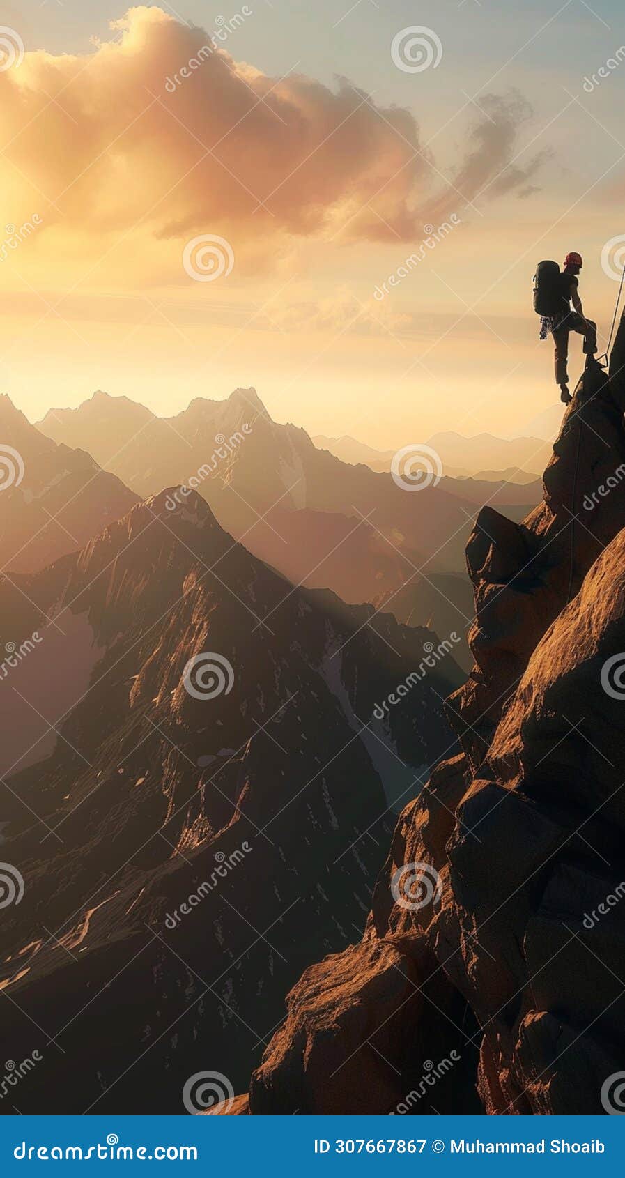 Bold Silhouette of a Climber Scaling Rocky Cliffs Amidst Mountains ... Bold Silhouette of a Climber Scaling Rocky Cliffs Amidst Mountains ...