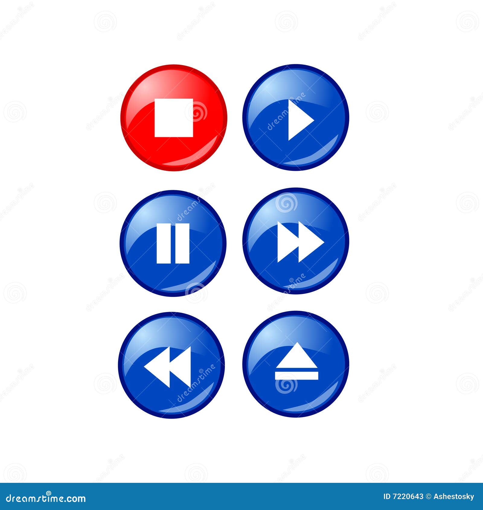 Bold Simple Music Player Buttons Stock Vector - Illustration of player ...