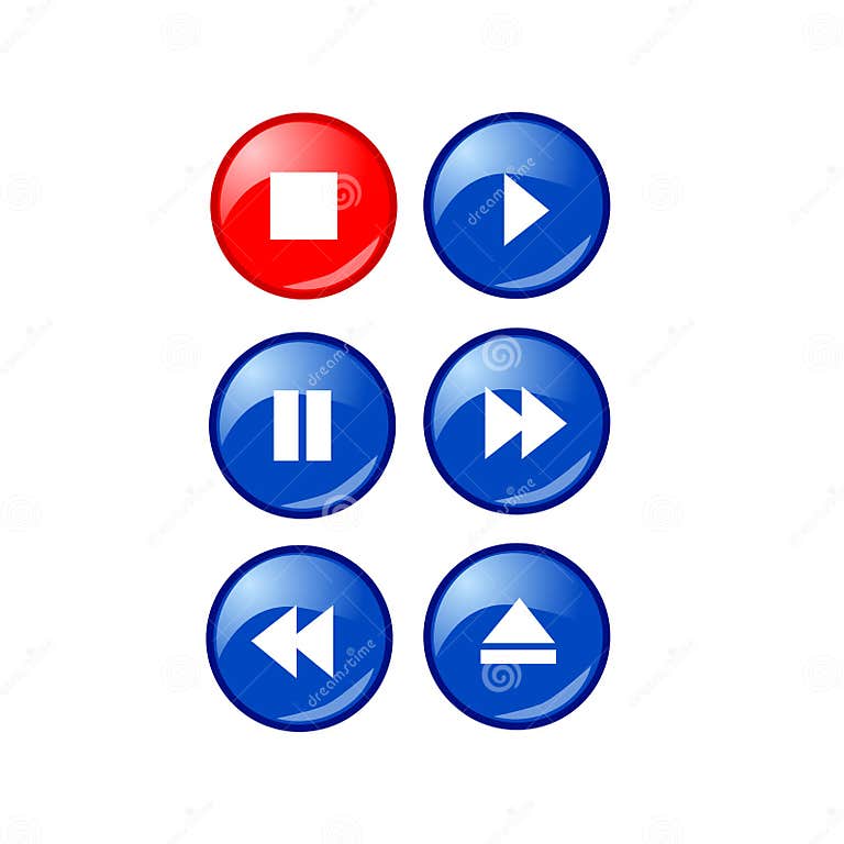 Bold Simple Music Player Buttons Stock Vector - Illustration of player ...