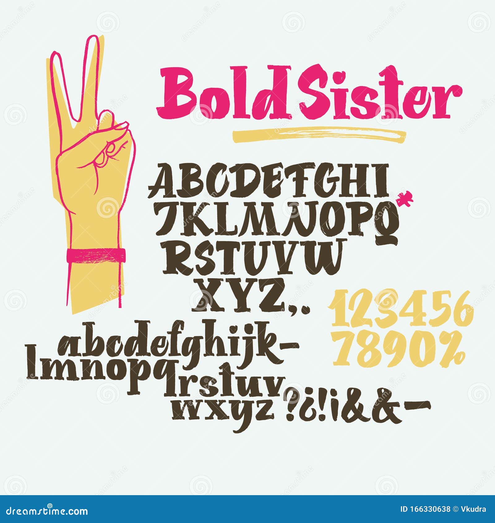 Bold Sister Handwritten Font. Script Stock Vector - Illustration of ...