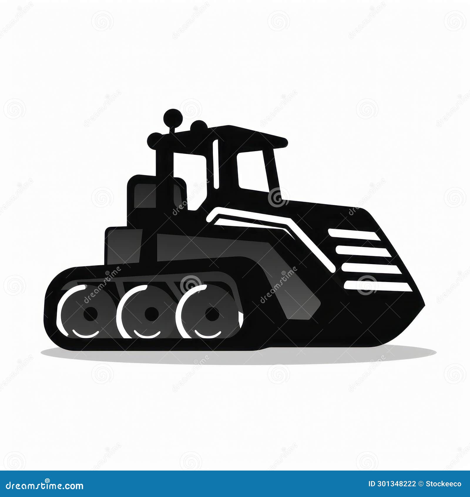Bold and Sleek Tractor and Bull Dozer Icon on White Background Stock ...