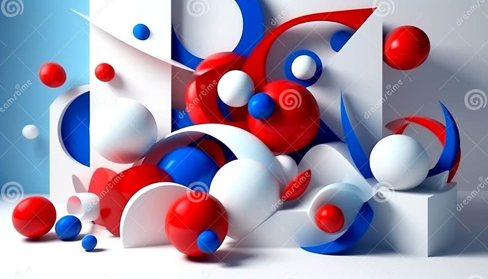 Bold Spheres and Curved Forms Create a Vibrant Abstract Arrangement ...