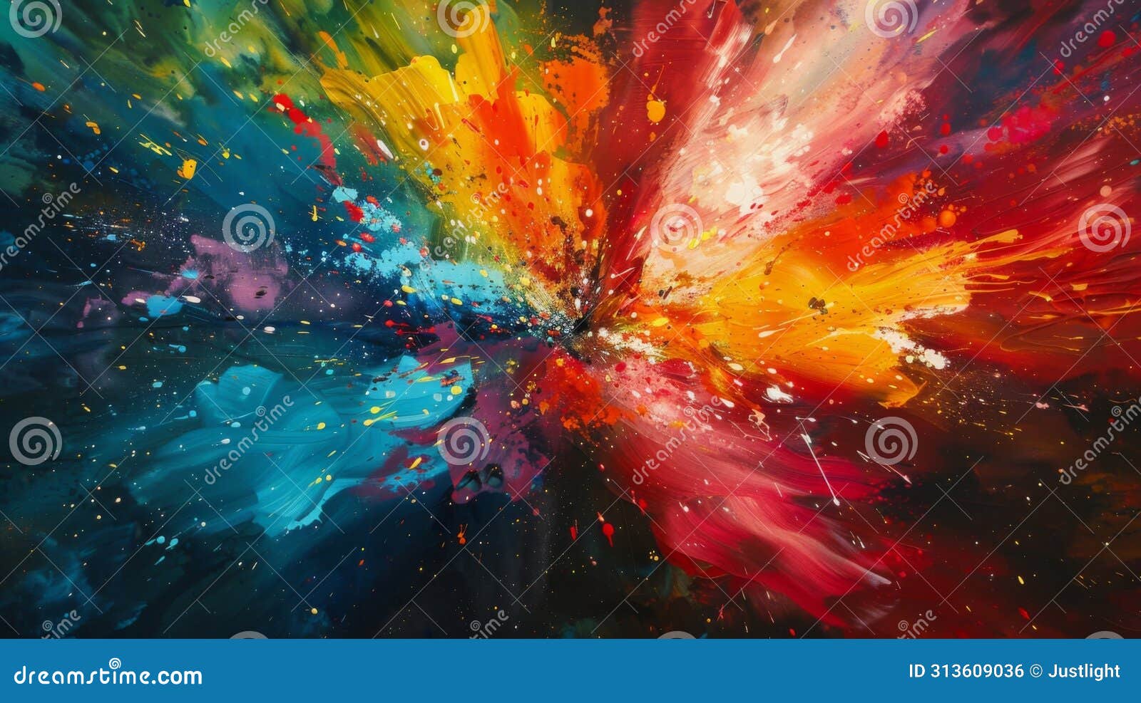 Bold Splashes of Color Collide and Combine To Create a Captivating ...