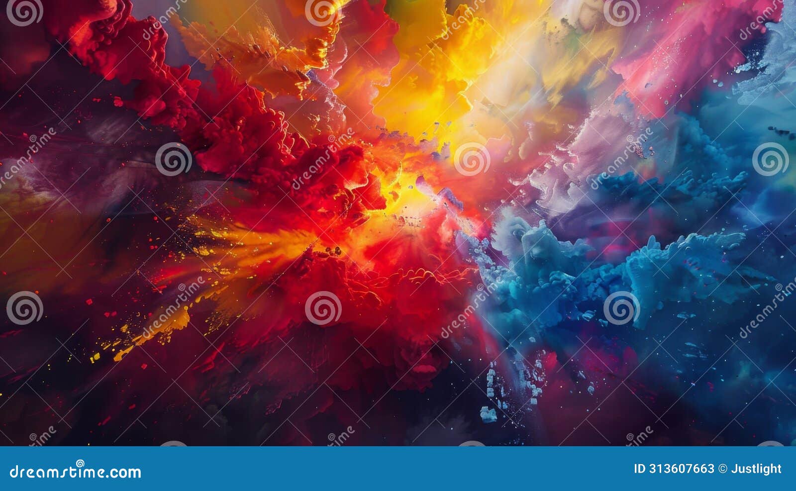Bold Splashes of Vibrant Tones Creating an Ethereal Explosion of Color ...