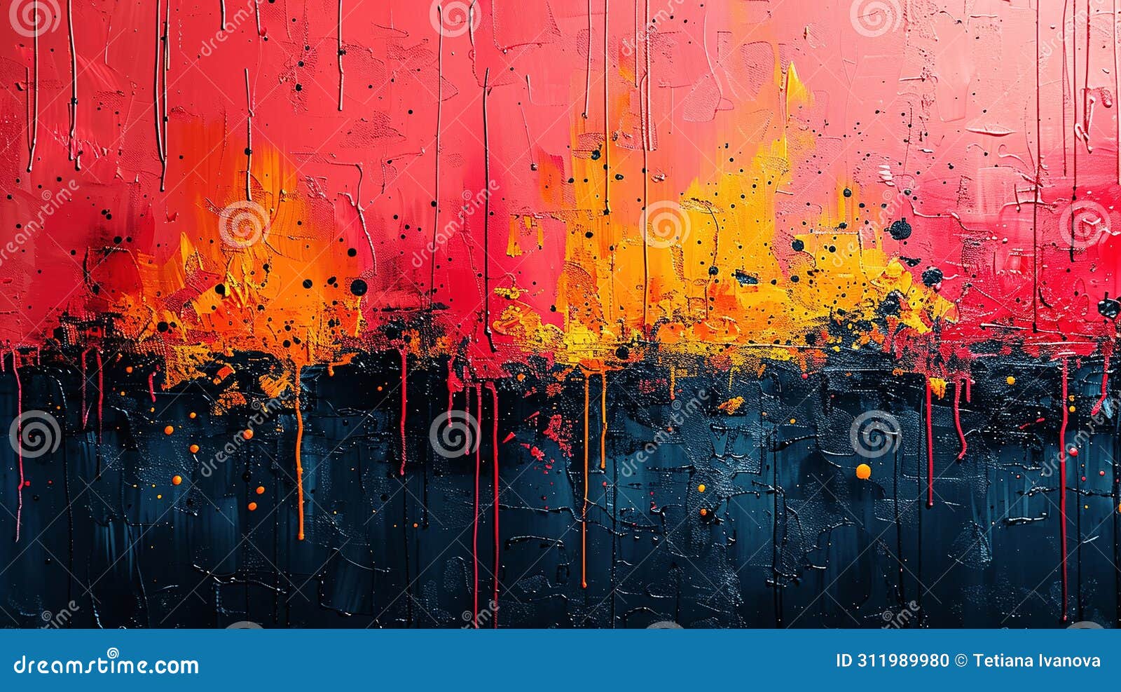 Bold Splatter Strokes Against Subtle Color Washes. Stock Illustration ...