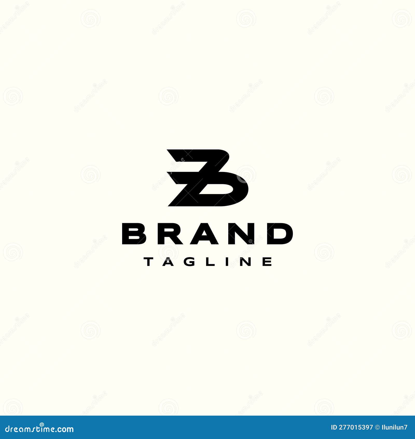 Bold Sporty Initial 7 An B Logo Design Cartoon Vector | CartoonDealer ...