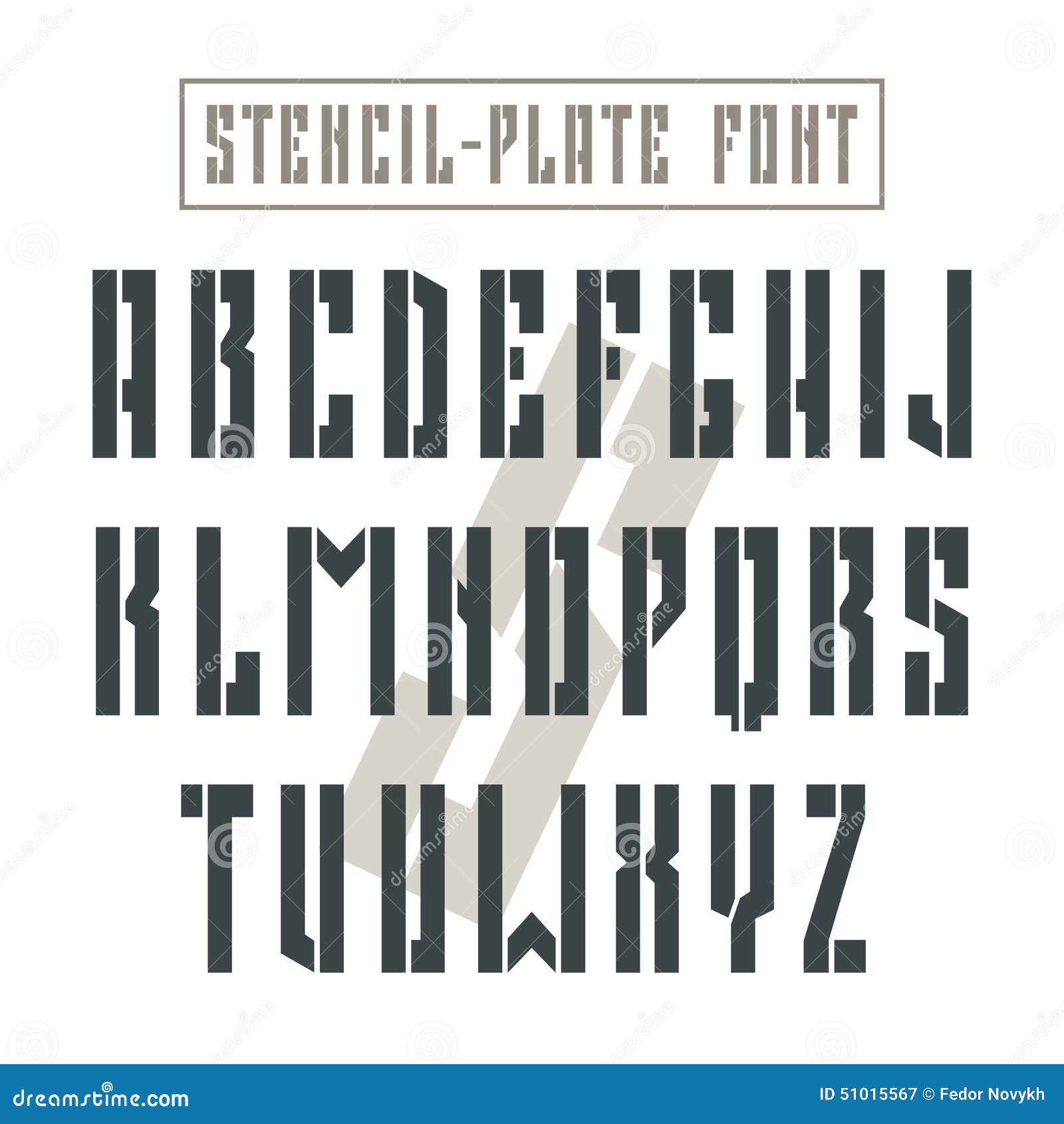 Bold Stencil-plate Sans Serif Font in Military Style Stock Vector ...