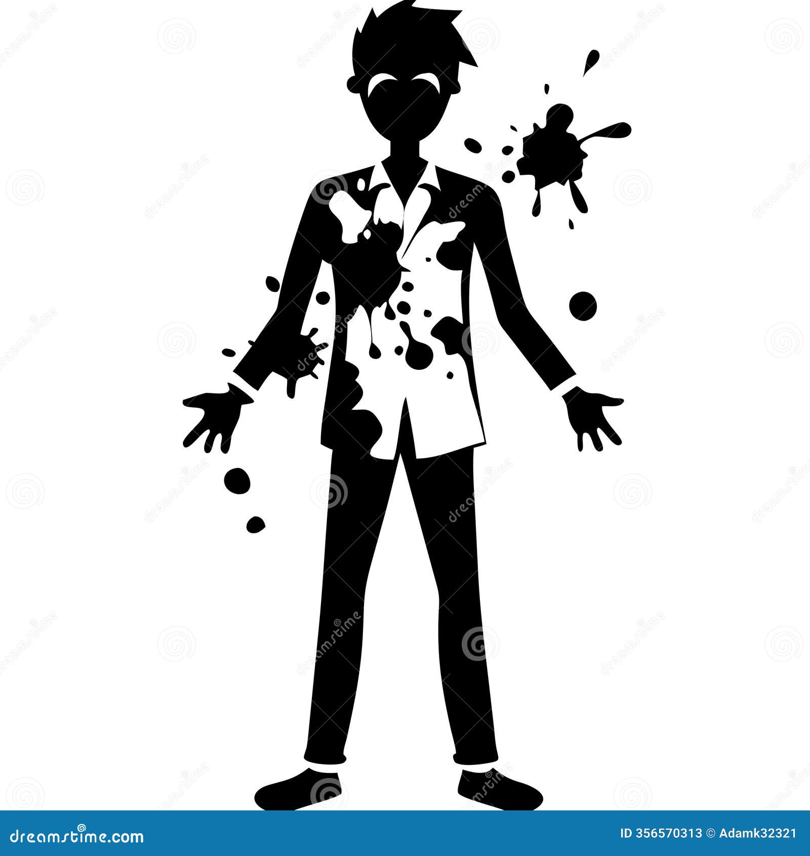 Silhouette Man Splattered Ink Abstract Vector Illustration for Design ...