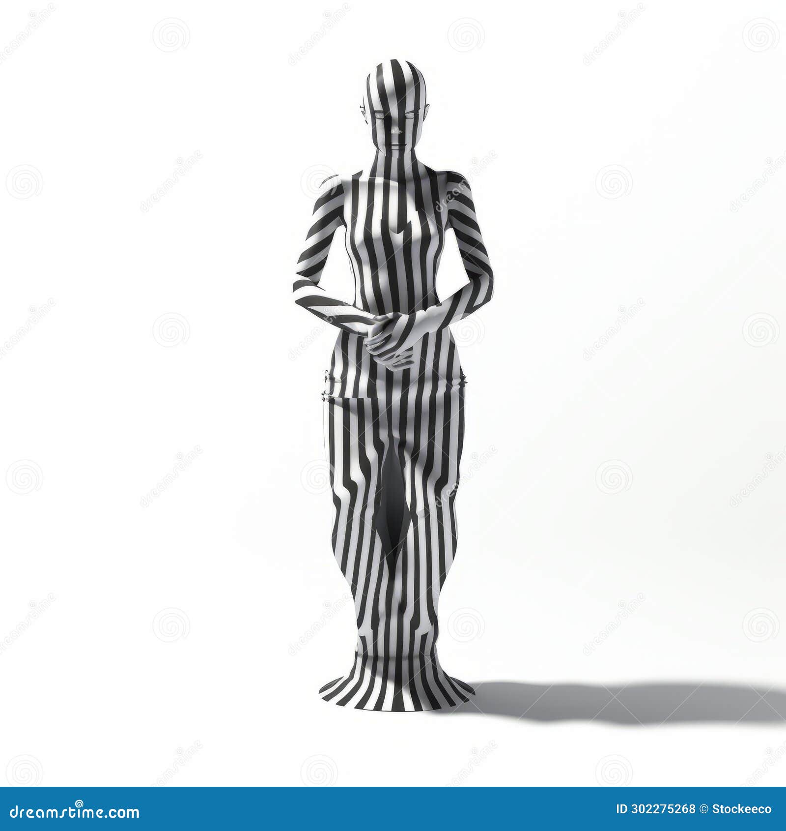 Bold and Striking Black and White Statue on White Background Stock ...