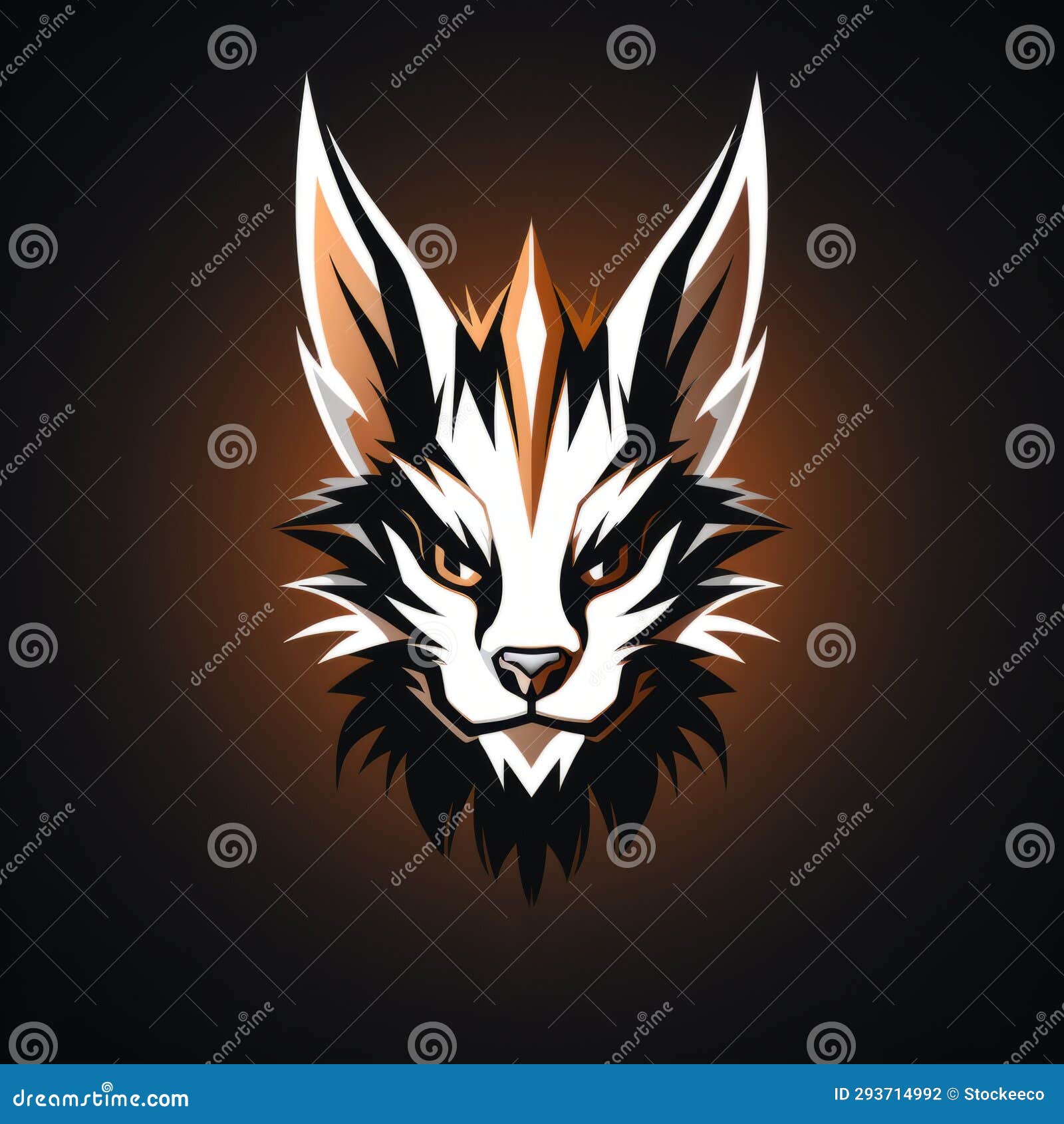 Bold and Striking Fox Logo with Realism and Fantasy Elements Stock ...