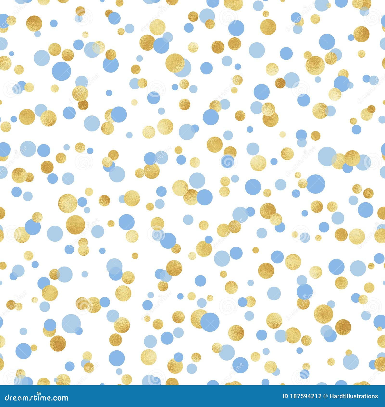 Blue and Gold Confetti Seamless Pattern Stock Illustration ...