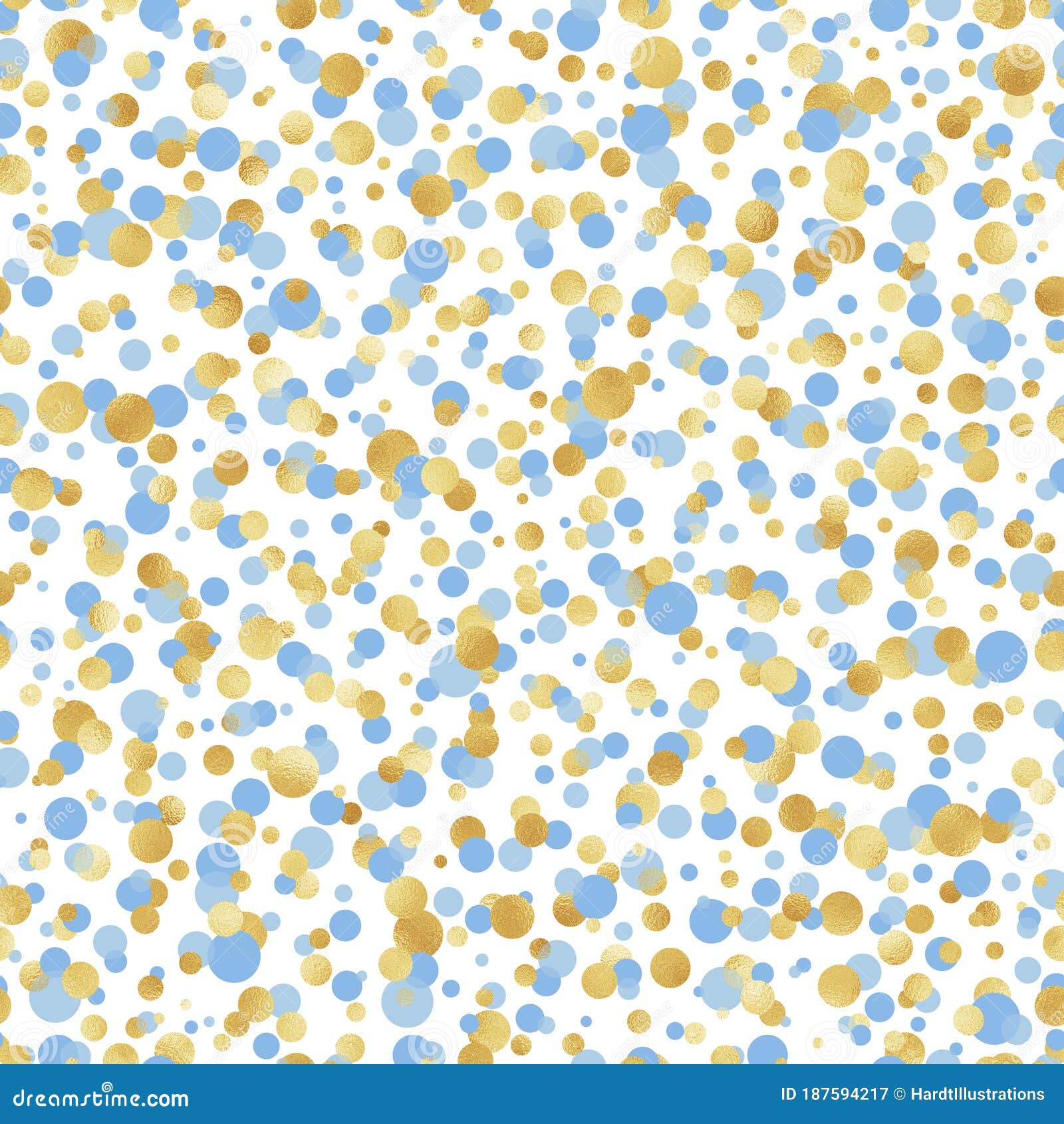 Blue and Gold Confetti Seamless Pattern Stock Illustration ...