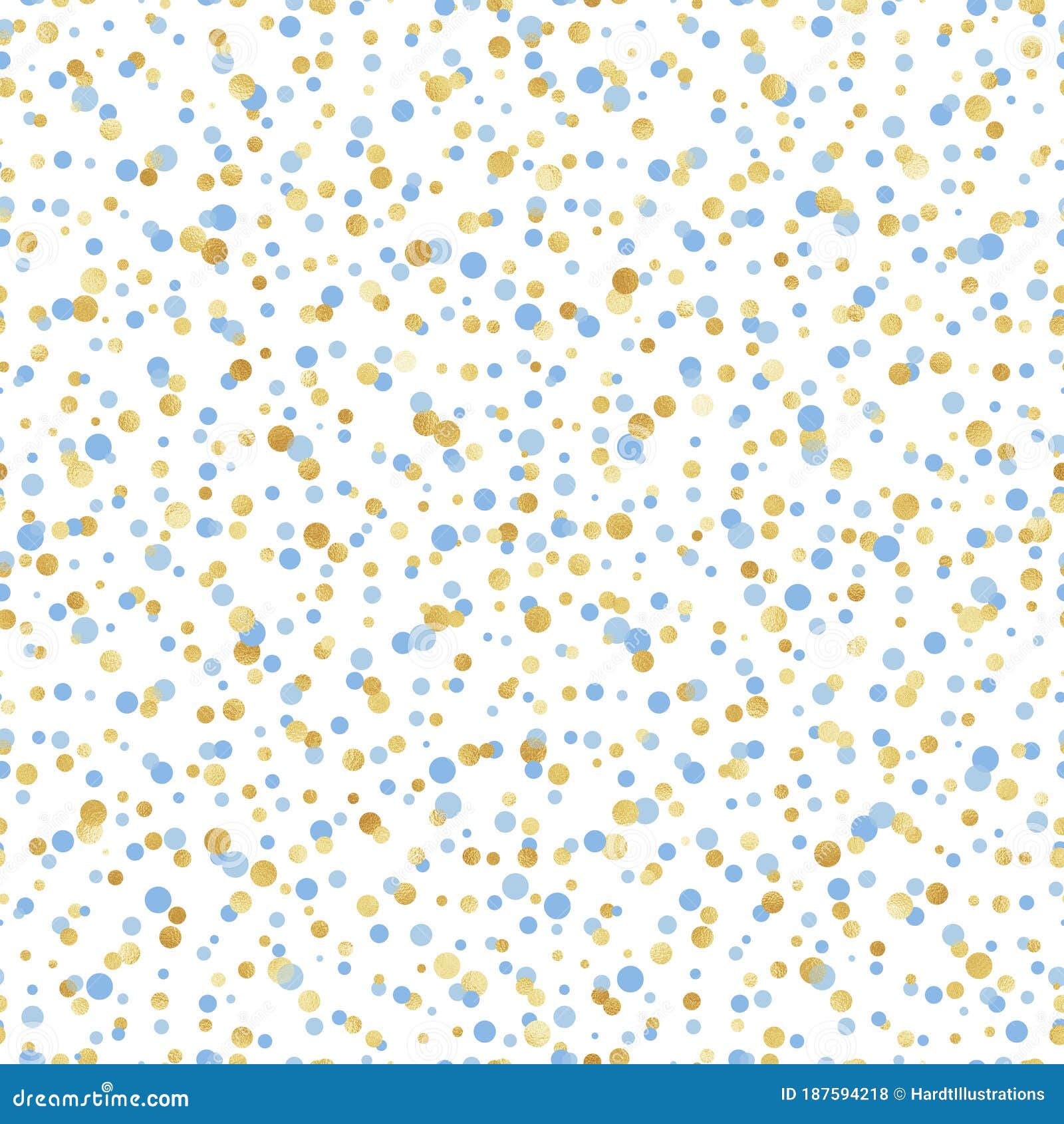 Blue and Gold Confetti Seamless Pattern Stock Illustration ...