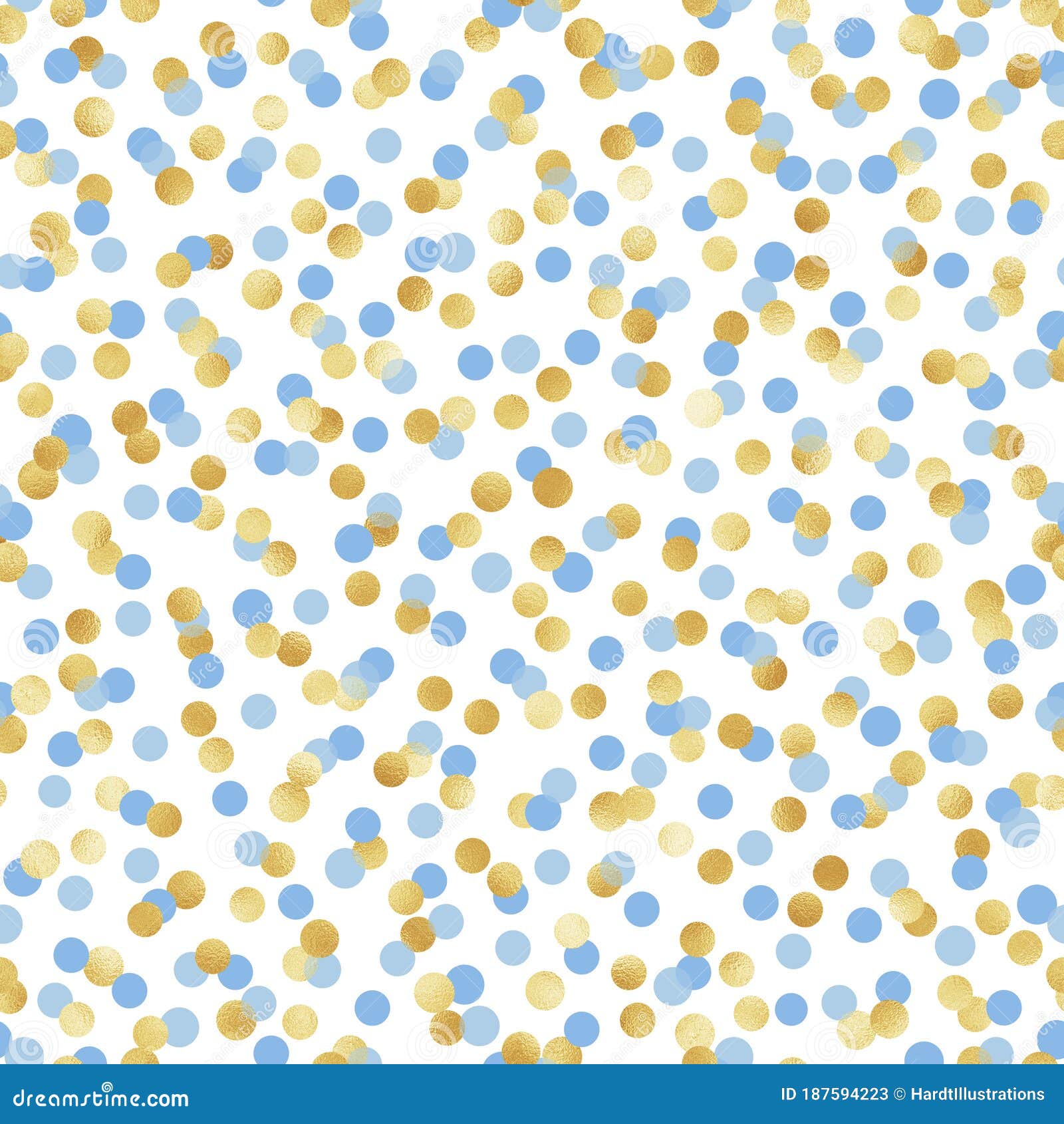 Blue and Gold Confetti Seamless Pattern Stock Illustration ...