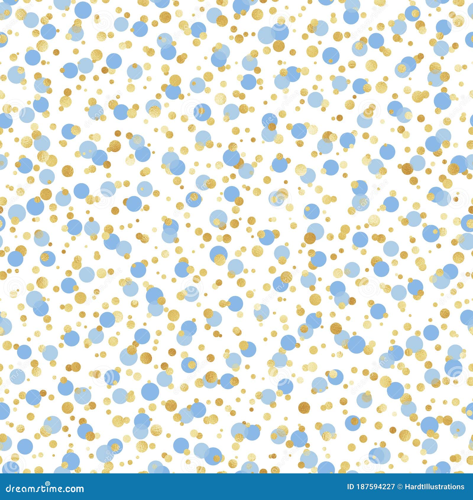 Blue and Gold Confetti Seamless Pattern Stock Illustration ...