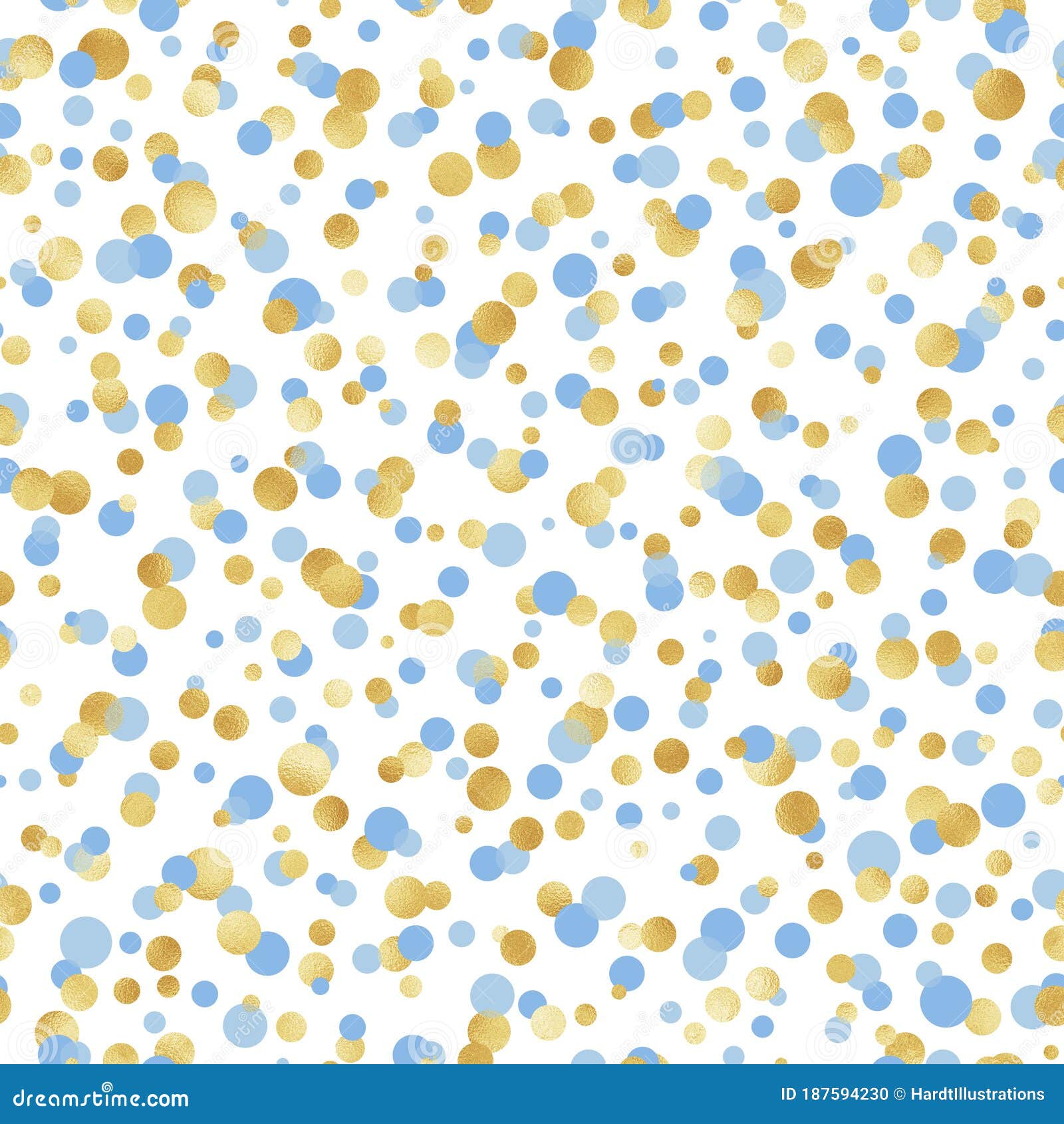 Blue and Gold Confetti Seamless Pattern Stock Illustration ...