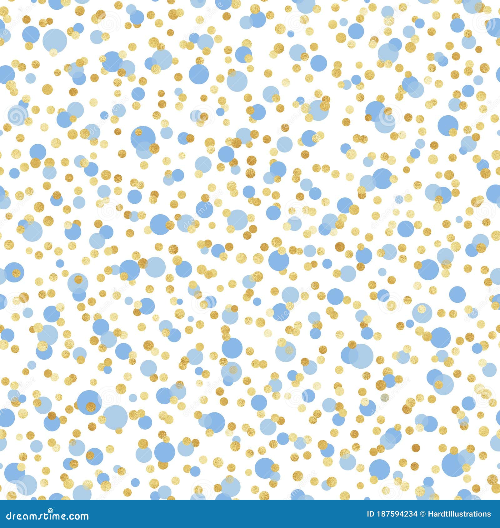 Blue and Gold Confetti Seamless Pattern Stock Illustration ...