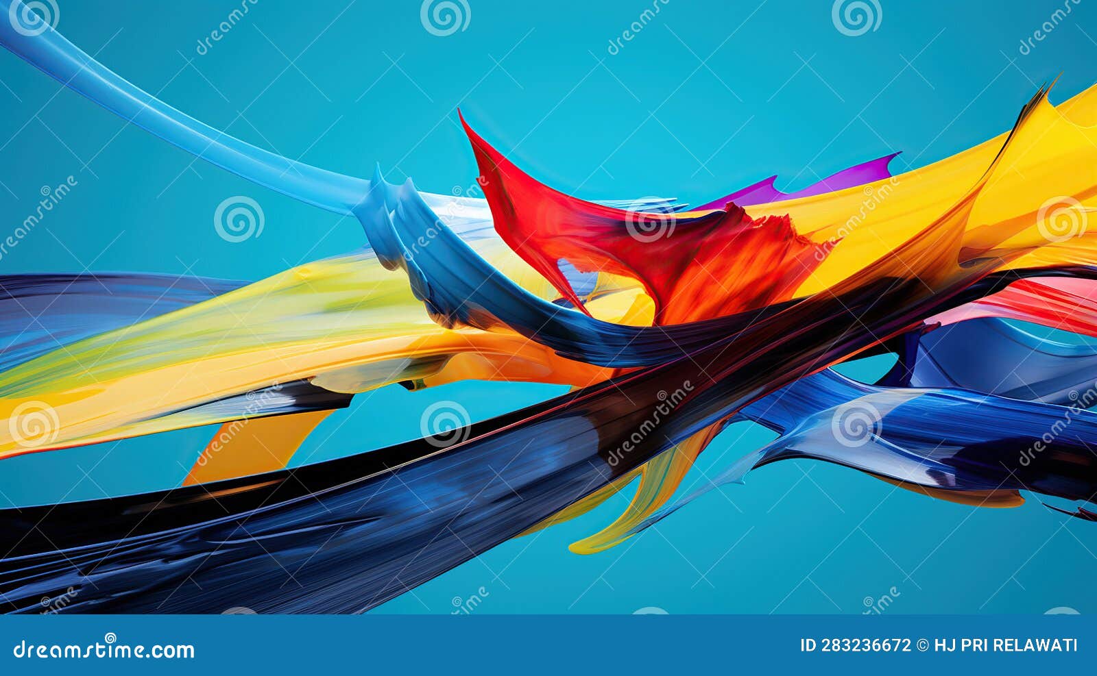 Bold Strokes. Expressive Abstract Art in Vibrant Colors Stock ...