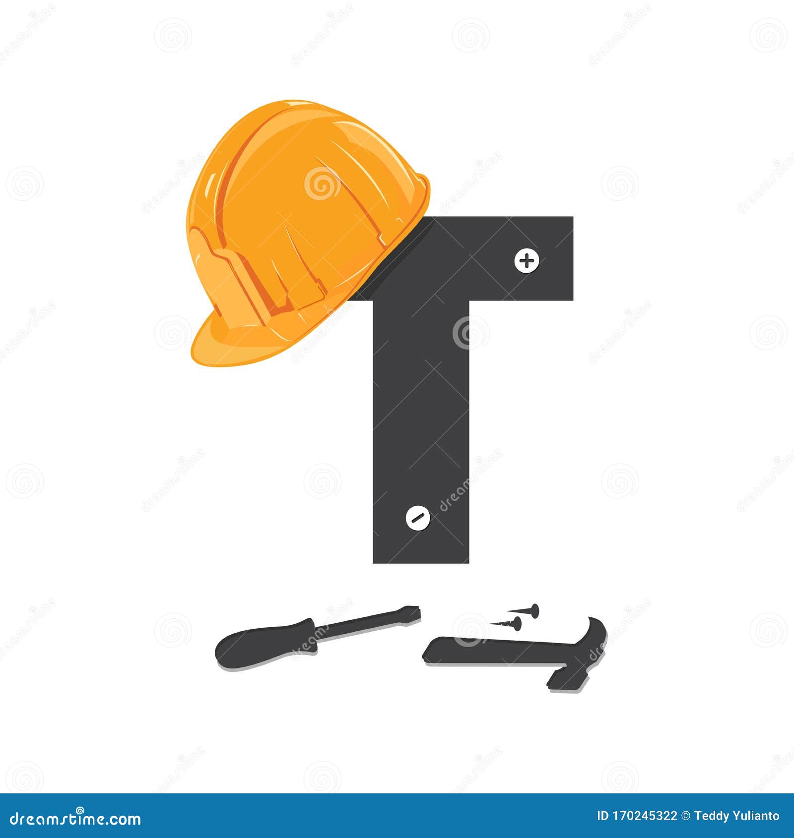 Initial Letter T Construction Logo Stock Vector - Illustration of ...