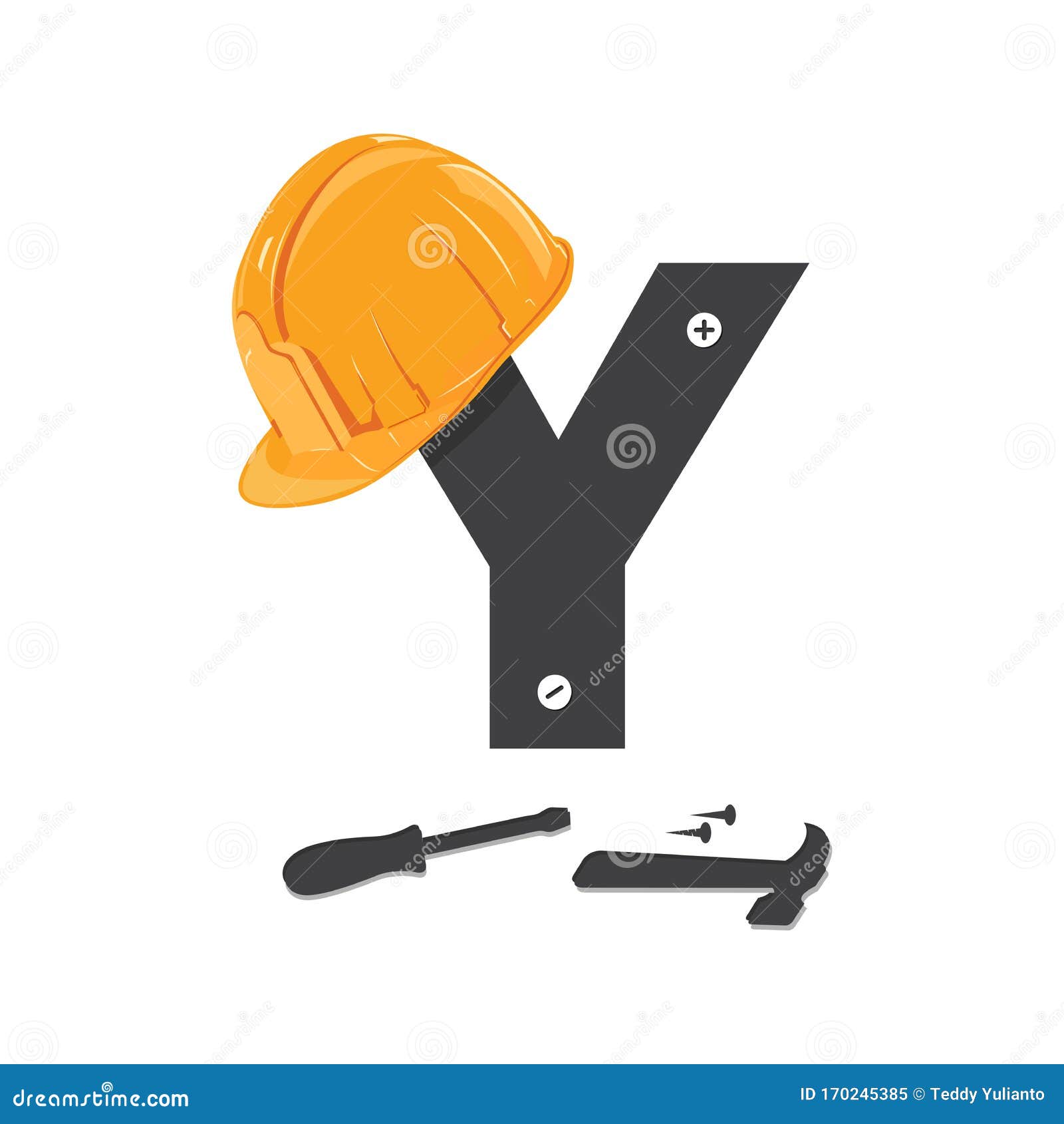 Initial Letter Y Construction Logo Stock Vector - Illustration of ...