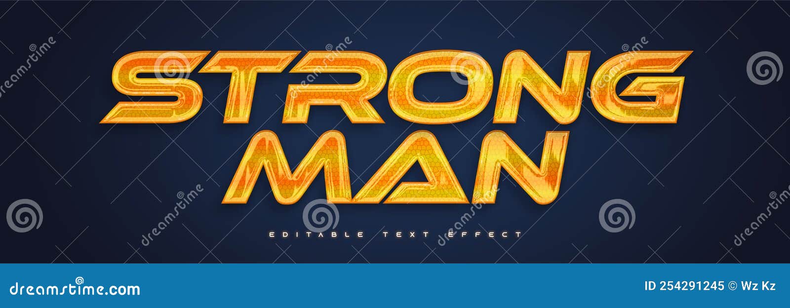 Bold Strong Man Text Effect Stock Vector - Illustration of color ...