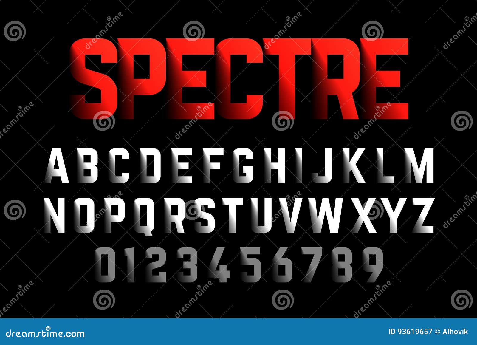 Bold Style Font with Shadow Effect Stock Vector - Illustration of ...