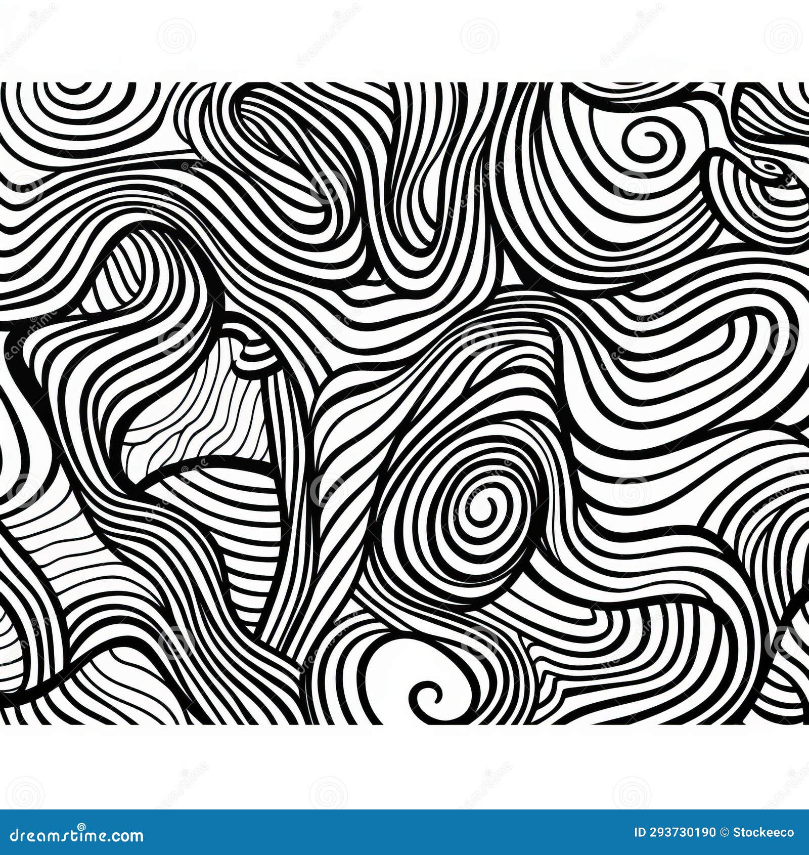 Bold and Tangled: a Psychedelic Ocean Wave Doodle Poster Stock ...