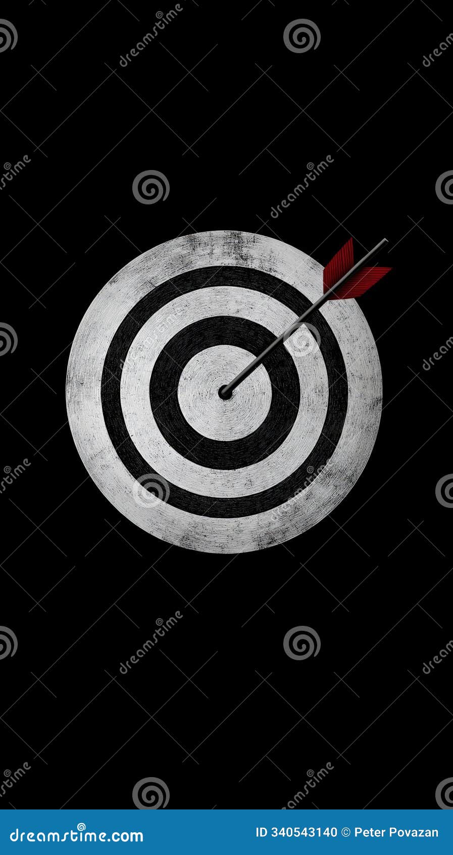 Bold Target with Arrow on Black Background Stock Illustration ...
