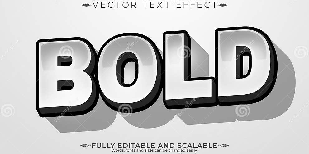 Bold Text Effect, Editable Modern Lettering Typography Font Style Stock ...
