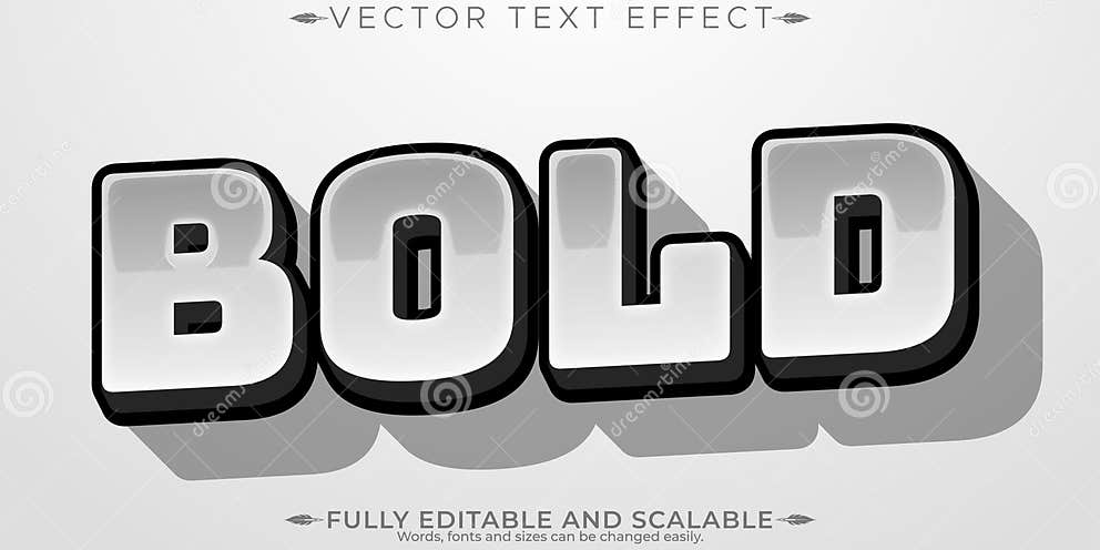 Bold Text Effect, Editable Modern Lettering Typography Font Style Stock ...