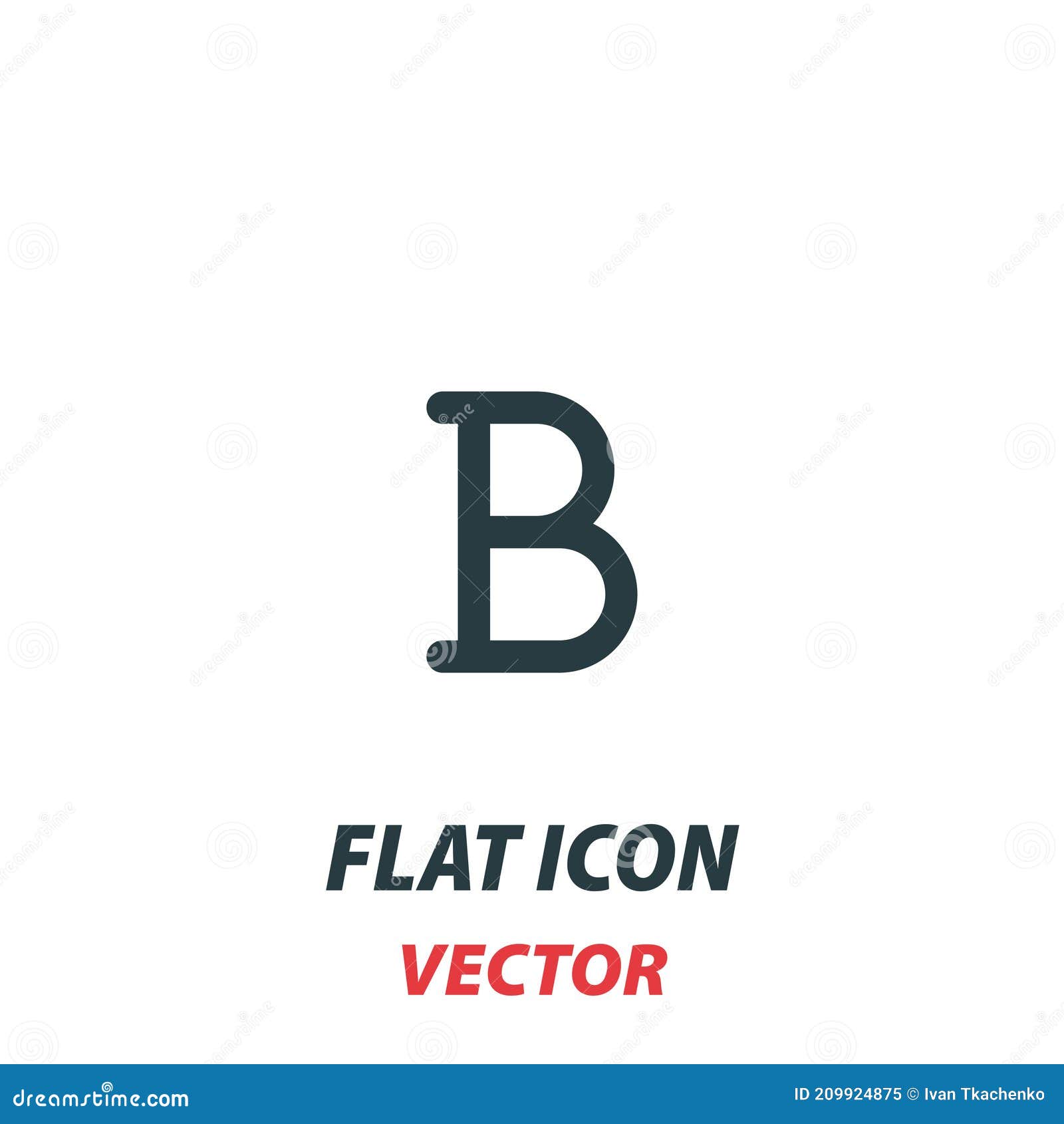 Bold Text Icon in a Flat Style. Vector Illustration Pictogram on White ...